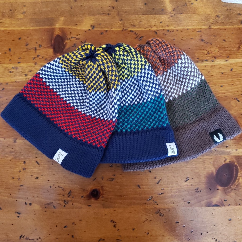 These hand knitted beanies are perfect for a snowy day!